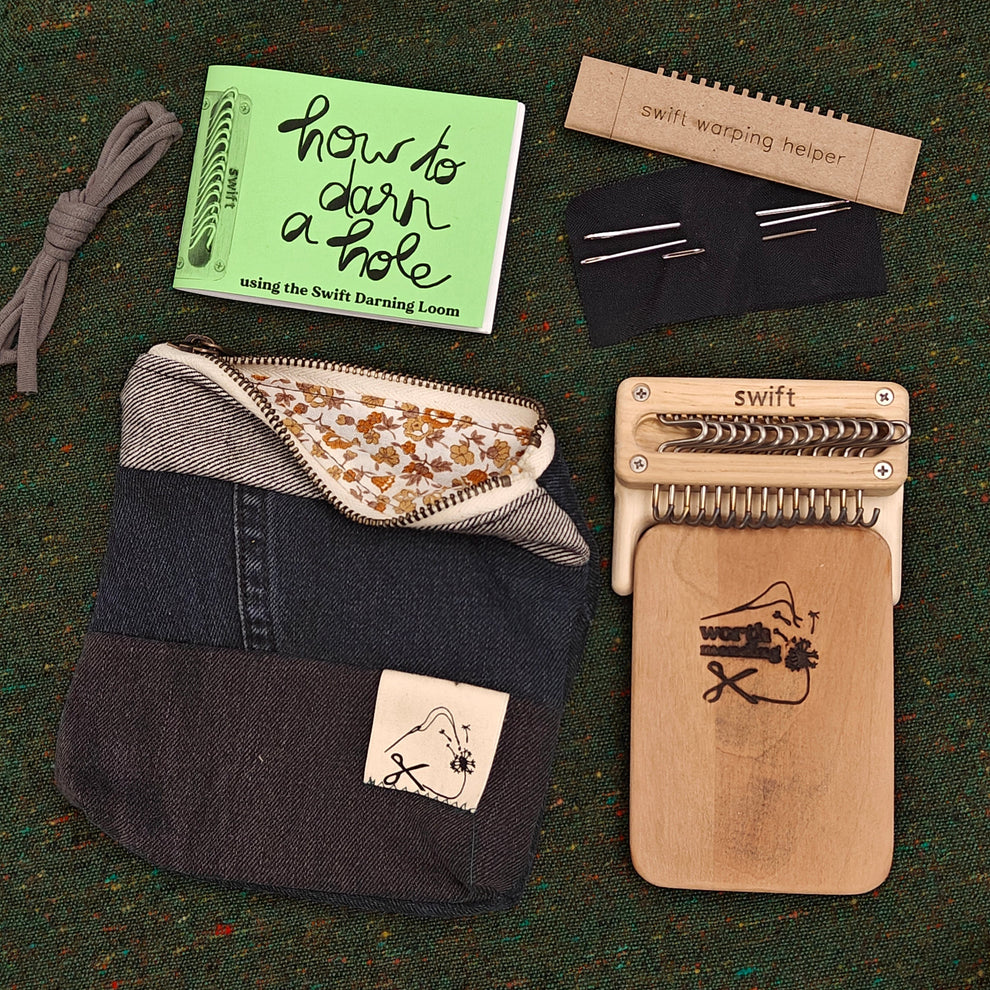 Swift Darning Loom: Mini Bundle (Black Denim) – Worth Mending