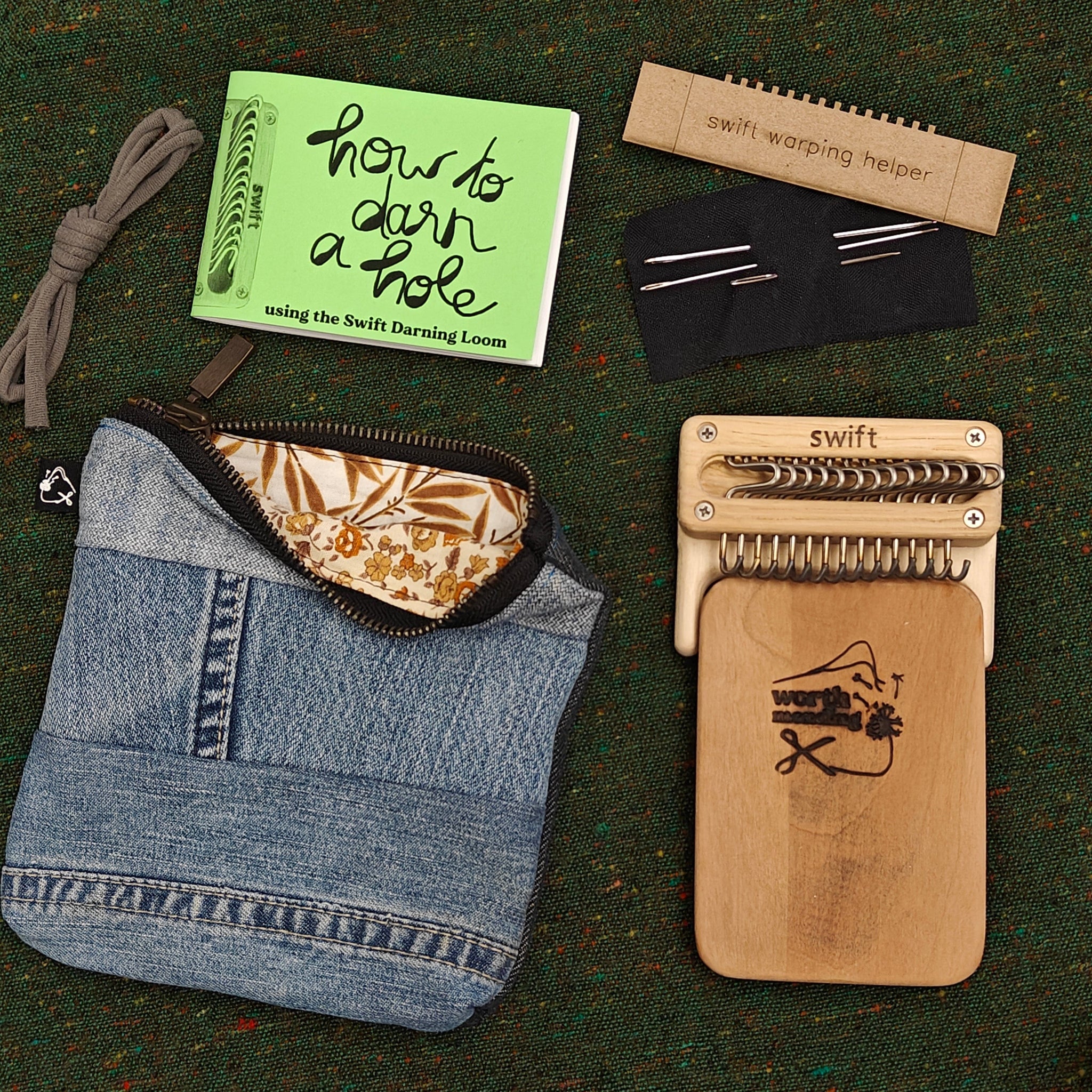 Swift Darning Loom: Mini Bundle (Blue Denim) – Worth Mending