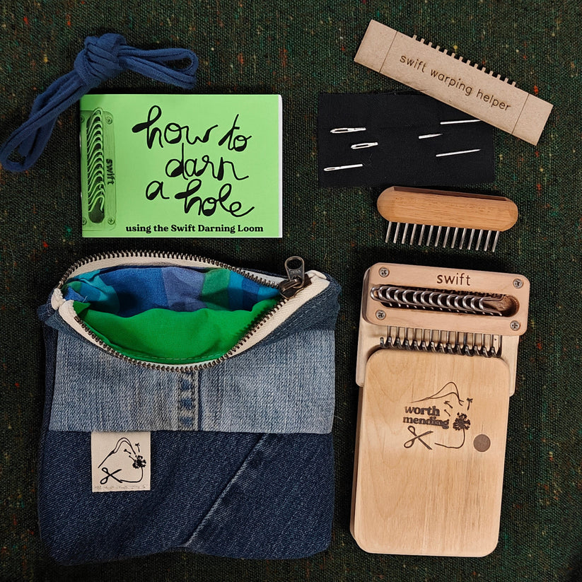 Swift Darning Loom: Mini Bundle (Blue Denim) – Worth Mending