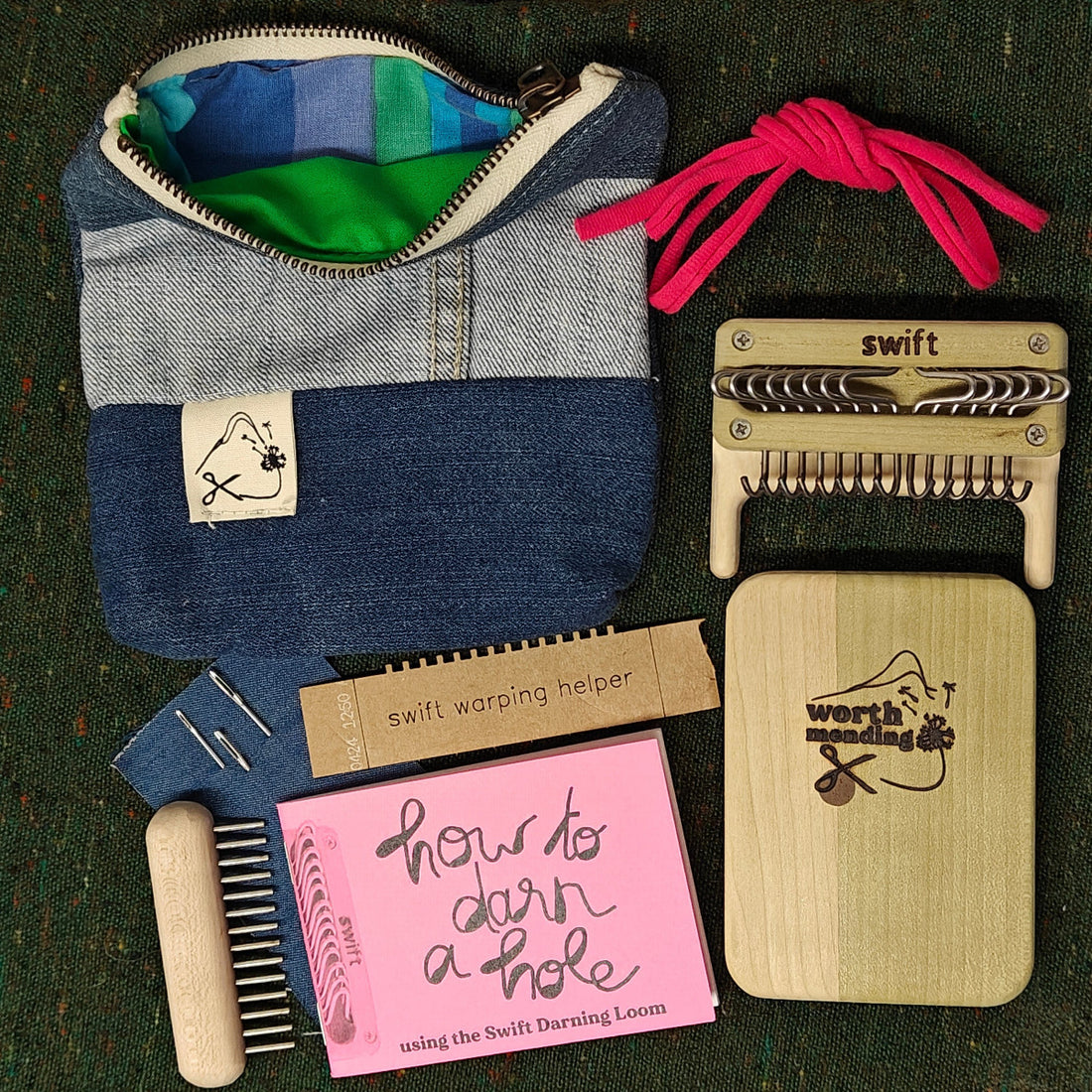 Swift Darning Loom: Mini Bundle (Blue Denim) – Worth Mending
